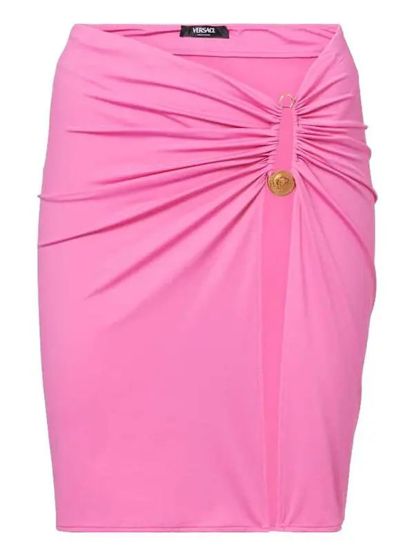 Versace Safety Pin Gathered Miniskirt - Pink