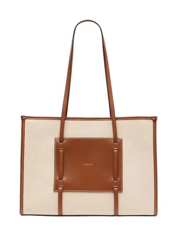 DEMELLIER Capri Leather-trimmed Canvas Tote Bag - Brown