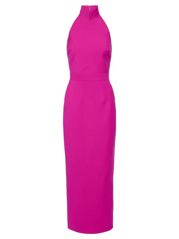 THE NEW ARRIVALS ILKYAZ OZEL Halterneck Maxi Dress - Pink