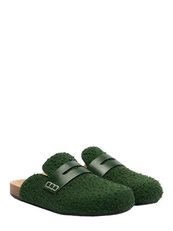 JW Anderson Felt Mules - Green