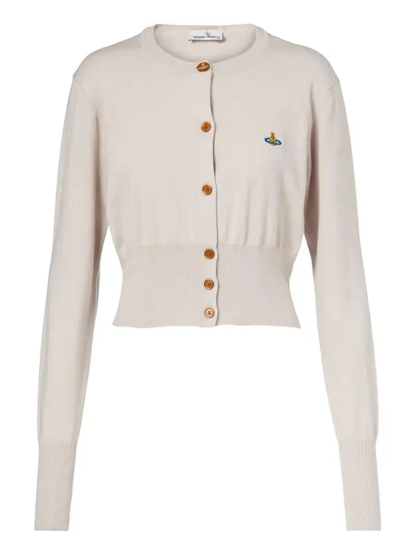 VIVIENNE WESTWOOD Bea Orb Cotton And Cashmere Cardigan - White