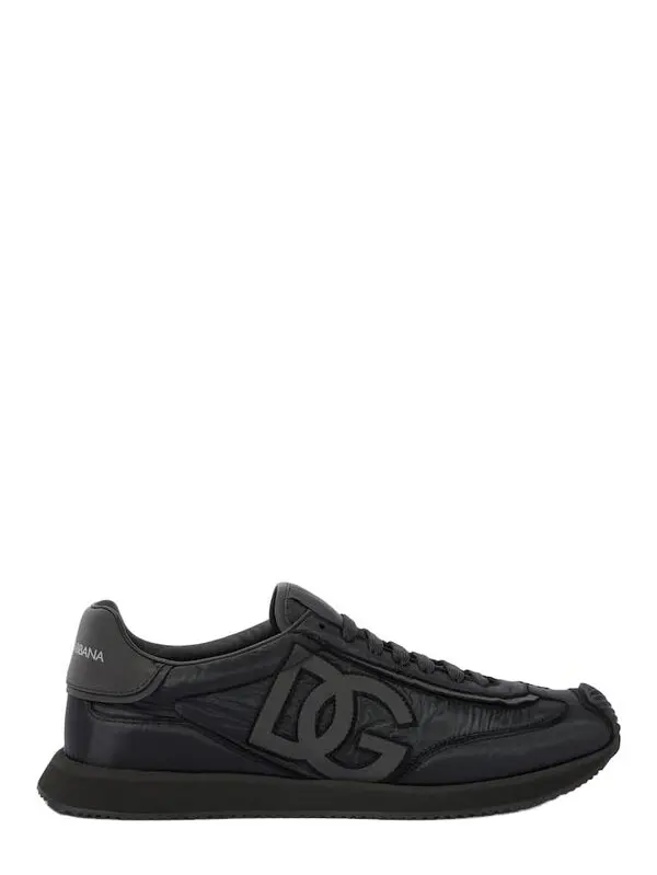 Dolce & Gabbana Leather-trimmed Canvas Sneakers - Black