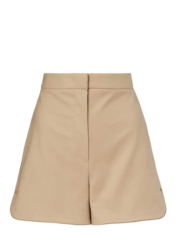 Max Mara High-rise Cotton-blend Shorts - Beige