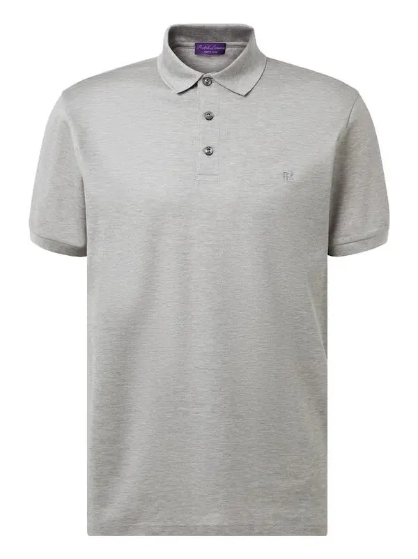 Ralph Lauren Purple Label Reg Cotton Piqué Polo Shirt - Grey