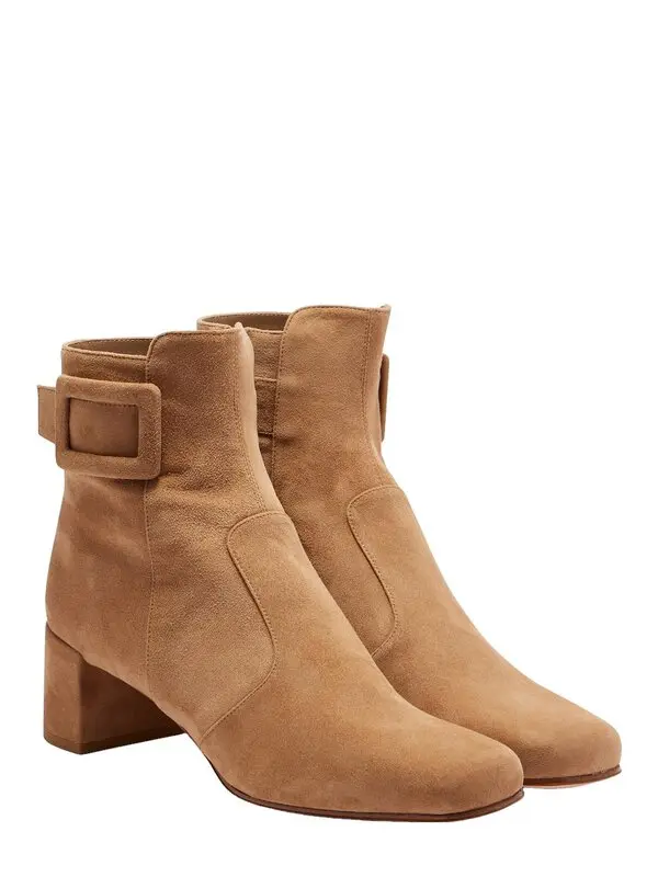 ROGER VIVIER Très Vivier Polly 45 Leather Ankle Boots - Brown