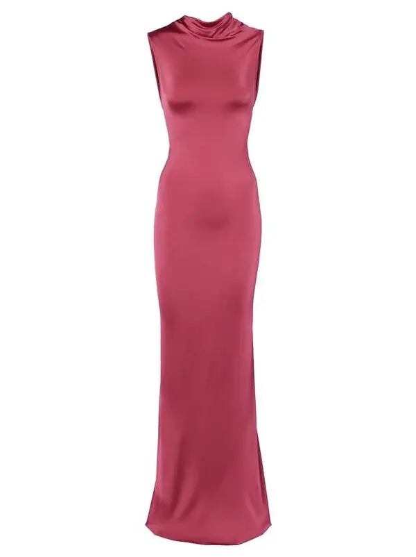Victoria Beckham Draped Jersey Gown - Pink