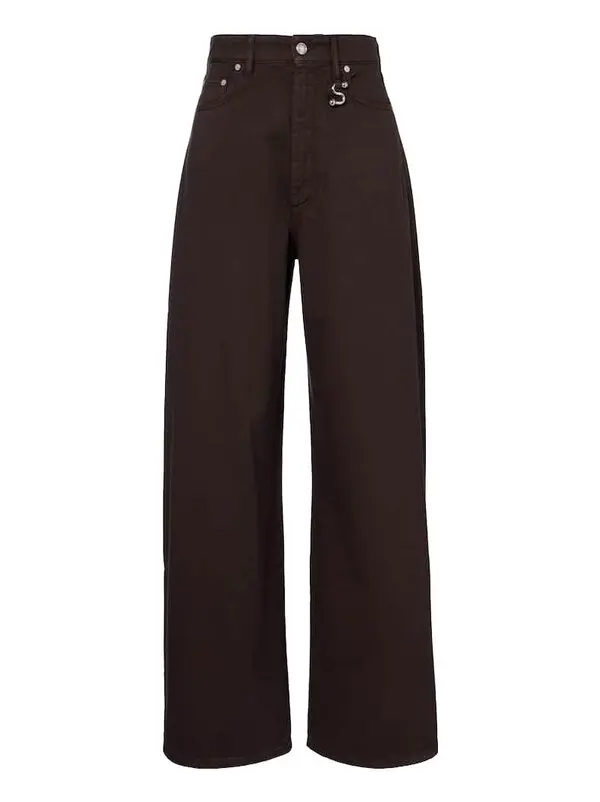 Sportmax Siamese Mid-rise Wide-leg Jeans - Brown