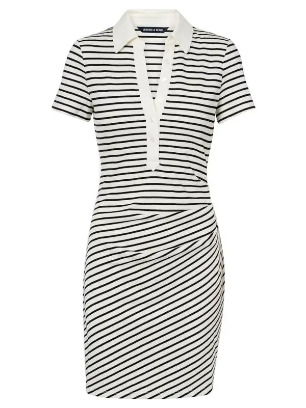 Veronica Beard Lanier Striped Mini Dress - Black