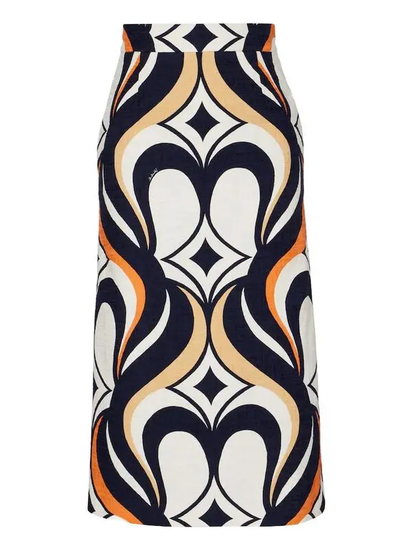 La DoubleJ Baia Jive Cotton Midi Skirt - Multicoloured