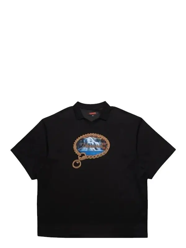 PLEASURES Submission Boxy Polo Shirt - Black
