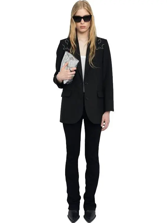 Zadig&Voltaire Viva Rhinestone Blazer - Black