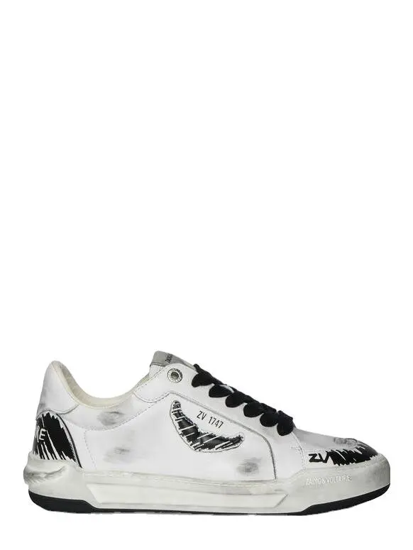 Zadig&Voltaire Basses Fly Wings Leather Sneakers - White