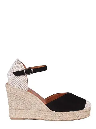 MENINA STEP Jimena High Strap Wedges - Black