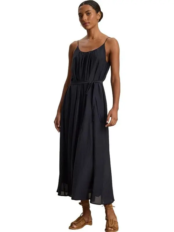Velvet By Graham & Spencer Avery Silk Cotton Voile Dress - Black
