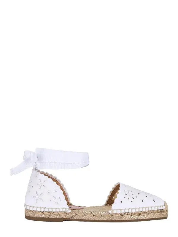 AQUAZZURA Broderie Espadrille Flat - White
