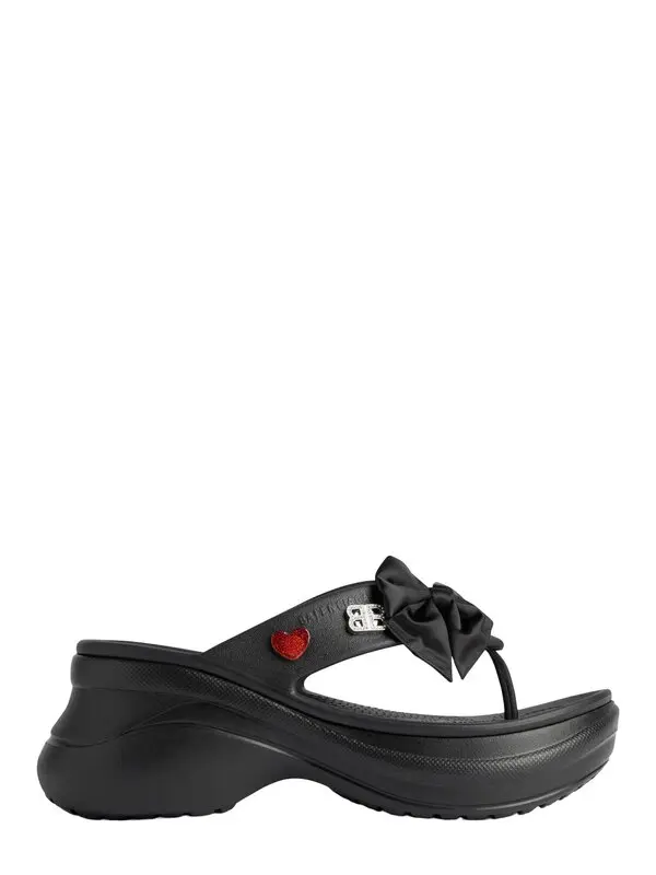Balenciaga Crocs™ Thong With Jibbitz - Black