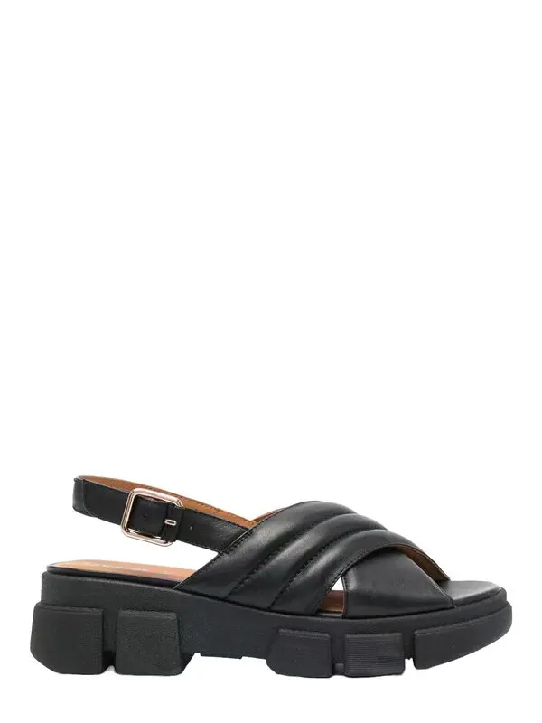 Geox Lisbona Leather Sandals - Black