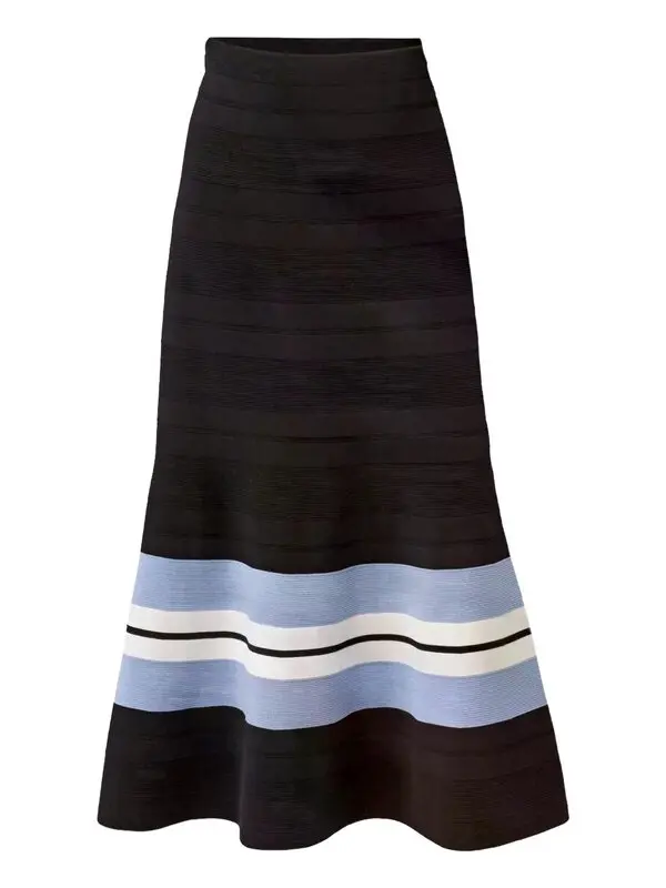 Carolina Herrera Striped Midi Skirt - Black