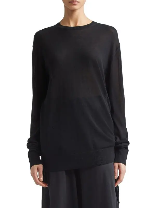 TOTEME Long Sleeve Knit T-shirt - Black