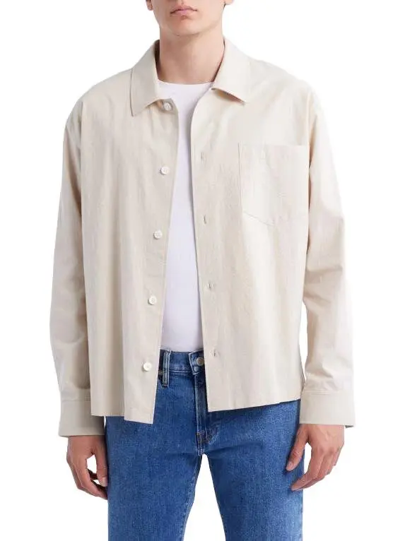 FRAME Cotton Seersucker Shirt Jacket - Natural