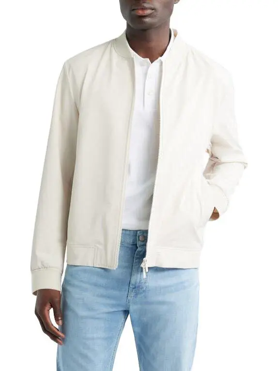 Hugo Boss Hanry Slim Fit Bomber Jacket - Open White