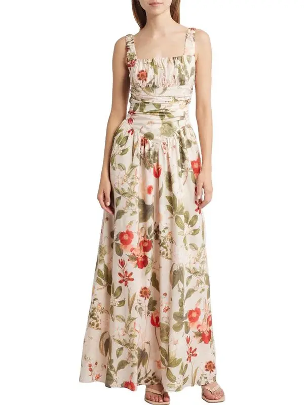 Lulus Cameron Floral Maxi Cocktail Dress - Multi Floral