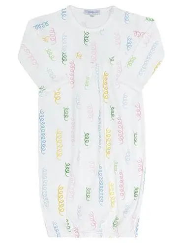 NELLAPIMA Spirals Print Gathered Baby Dress - White Multi