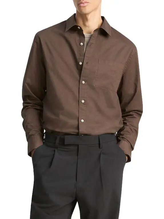 Vince Cotton Poplin Button-up Shirt - Dark Downtown