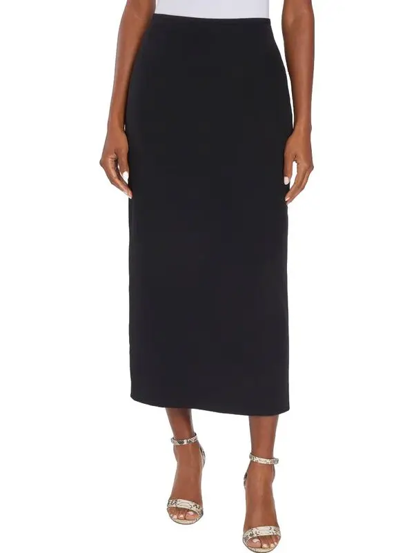 KASPER Stretch Midi Skirt - Black