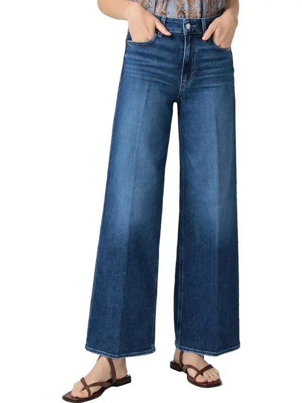 Paige Anessa High-waist Wide-leg Jeans - Dresden