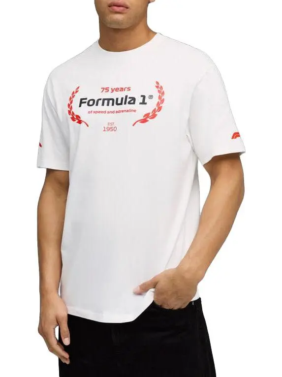 PUMA F1 Essentials Cotton Graphic T-shirt - Puma White