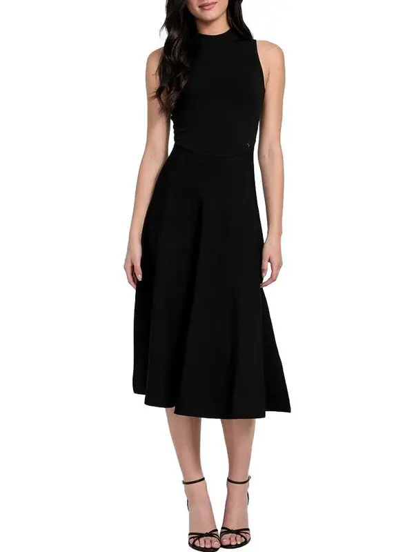 Guess Mock Neck Midi Sweater Dress - Jet Black