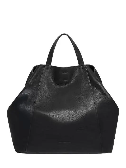 AIMEE Empire Convertible Leather Tote - Black