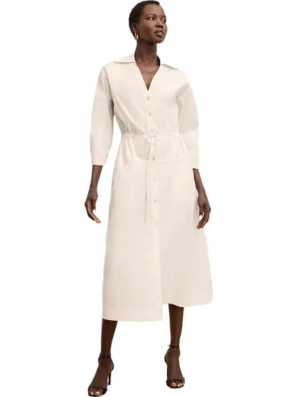 M.M.LAFLEUR Boden Al Fresco Shirtdress - Eggshell