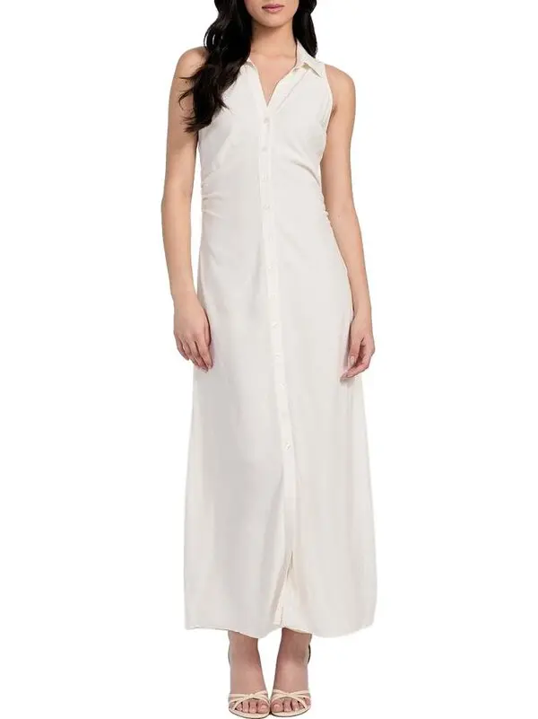 Guess Liliane Sleeveless Maxi Shirtdress - Dove White