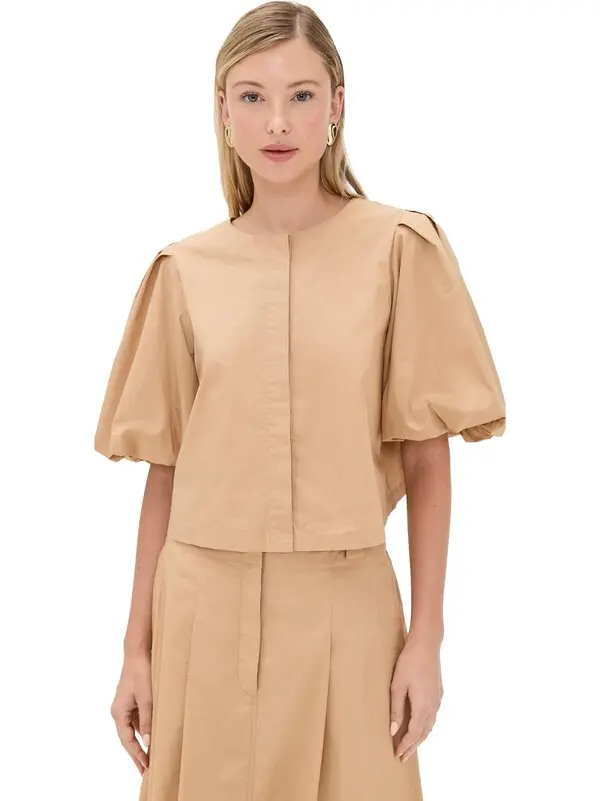 LE BOP Liza Puff Sleeve Shirt - Tan