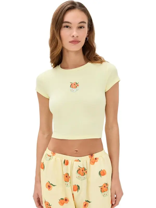 BAILEY ROSE Peach Basket Graphic Tee - Lemon