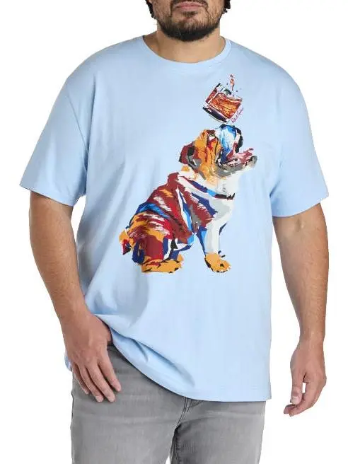 ROBERT GRAHAM DXL Big & Tall Whiskey Dog Graphic Tee - Blue
