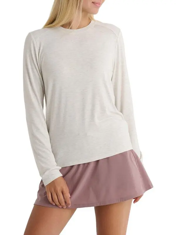 FREE FLY Shade Long Sleeve Top - Off White Heather