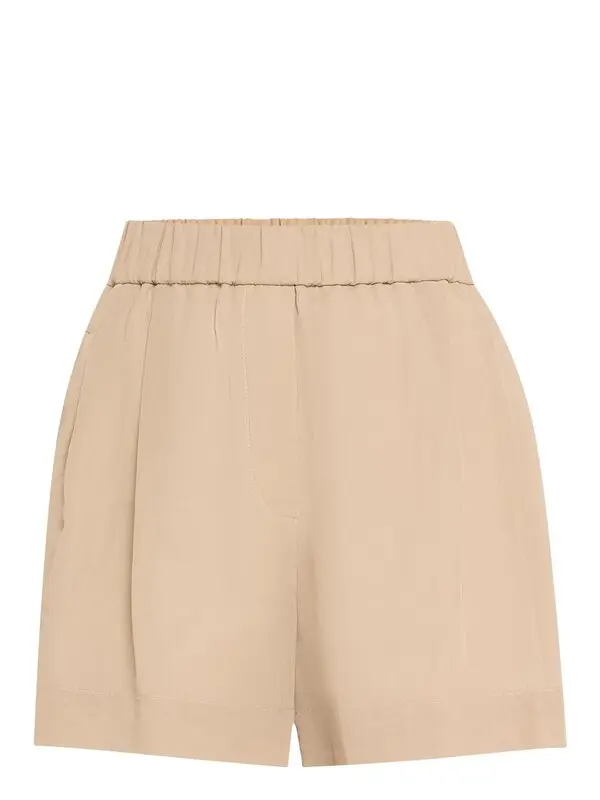 Brunello Cucinelli Cotton Gauze Pull-up Shorts - Coffee Cream