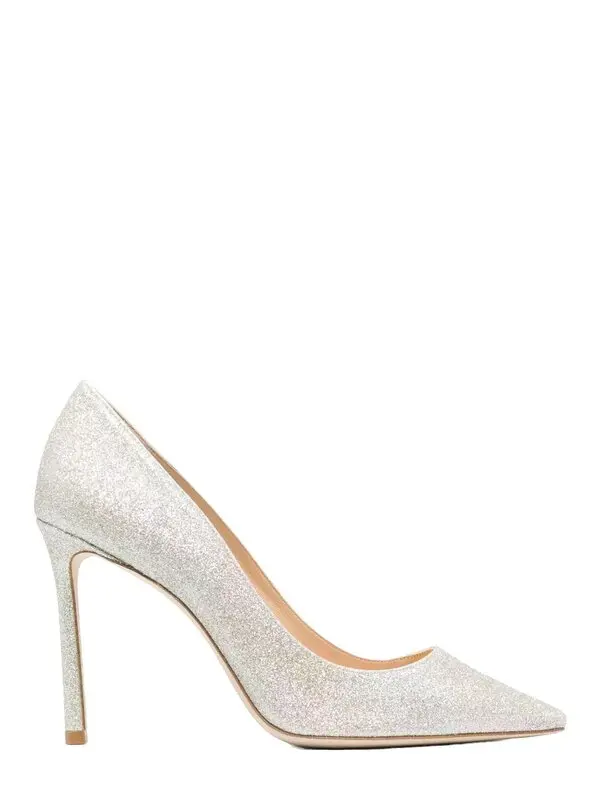 JIMMY CHOO Romy 100 Glitter Pumps - Neutrals