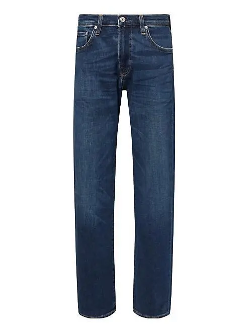 Citizens Of Humanity Elijah Straight-leg Stretch-denim And Cashmere Jeans - Prospect (md/dk Indigo)