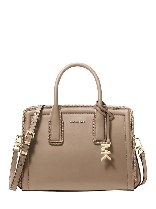 Michael Kors Small Leather Satchel Bag - Birch