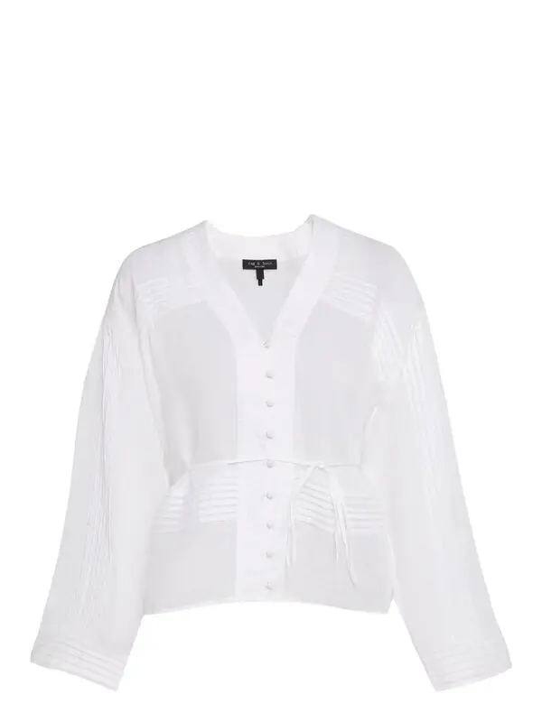 Rag & Bone Viviana Ramie Blouse - White