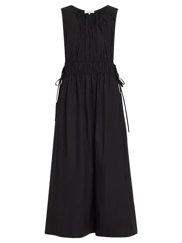 Lafayette 148 New York Sleeveless Gathered-waist Midi Dress - Black