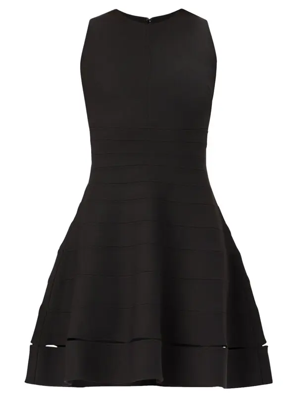 Herve Leger The Rosemary Seamed Fit-&-flare Mini Dress - Black
