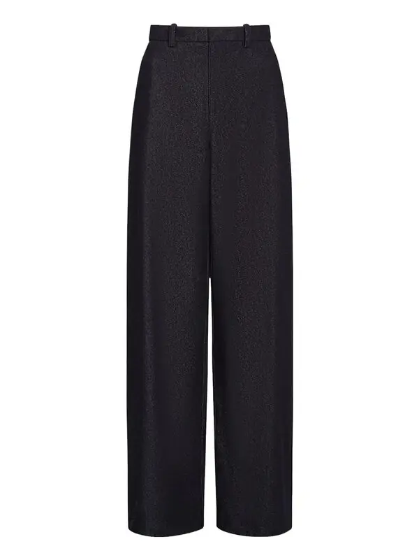 Vince High-rise Cotton Twill Wide Leg Pants - Deep Indigo