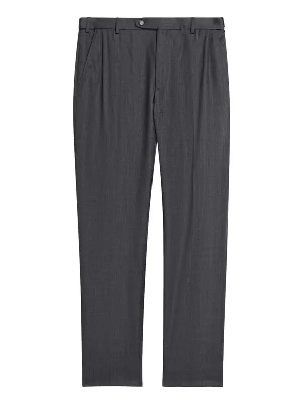 Brioni Wool Textured Straight-fit Formal Pants - Graphite