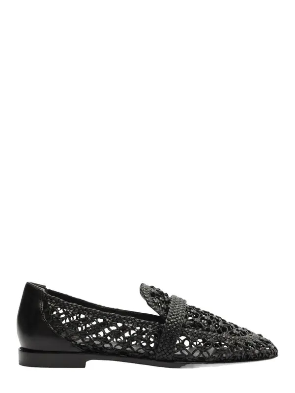 ALEXANDRE BIRMAN Jane Woven Leather Loafers - Black