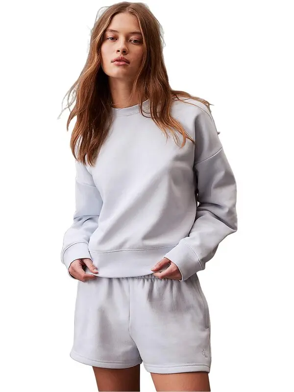 Calvin Klein Monogram Fleece Cropped Sweatshirt - Arctic Ice